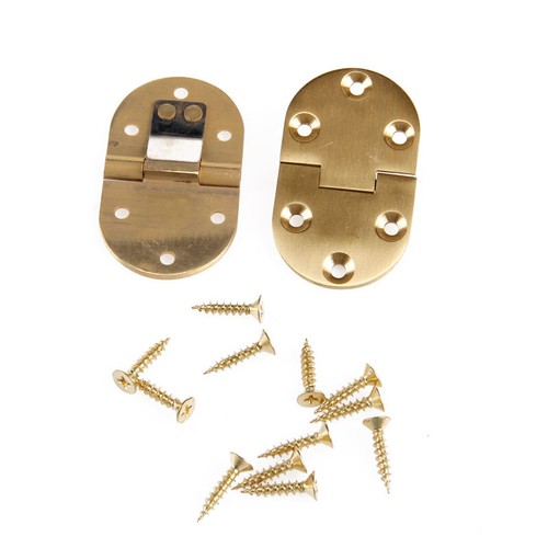 2Pcs Solid Brass Butler Tray Round Hinge Edge Folding Flaps With 12 ...