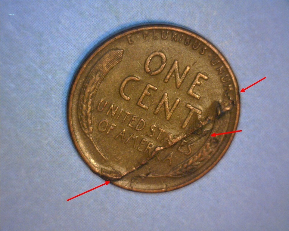 1941 LINCOLN CENT DEFECTIVE PLANCHET🌟MAJOR SPLIT LAMINATION BOTH SIDES🌟 ...