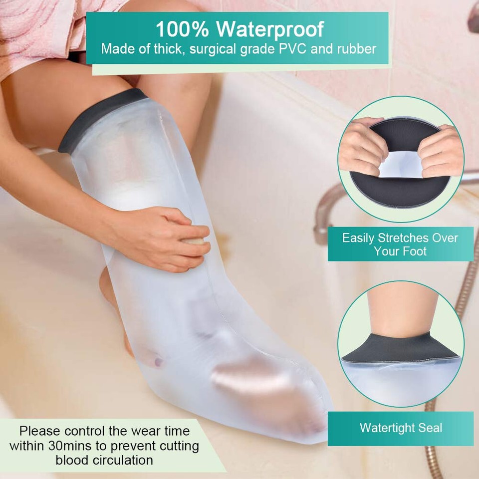 Half Leg Cast Protector Cover 48cm for Shower Foot Protector Bandage ...