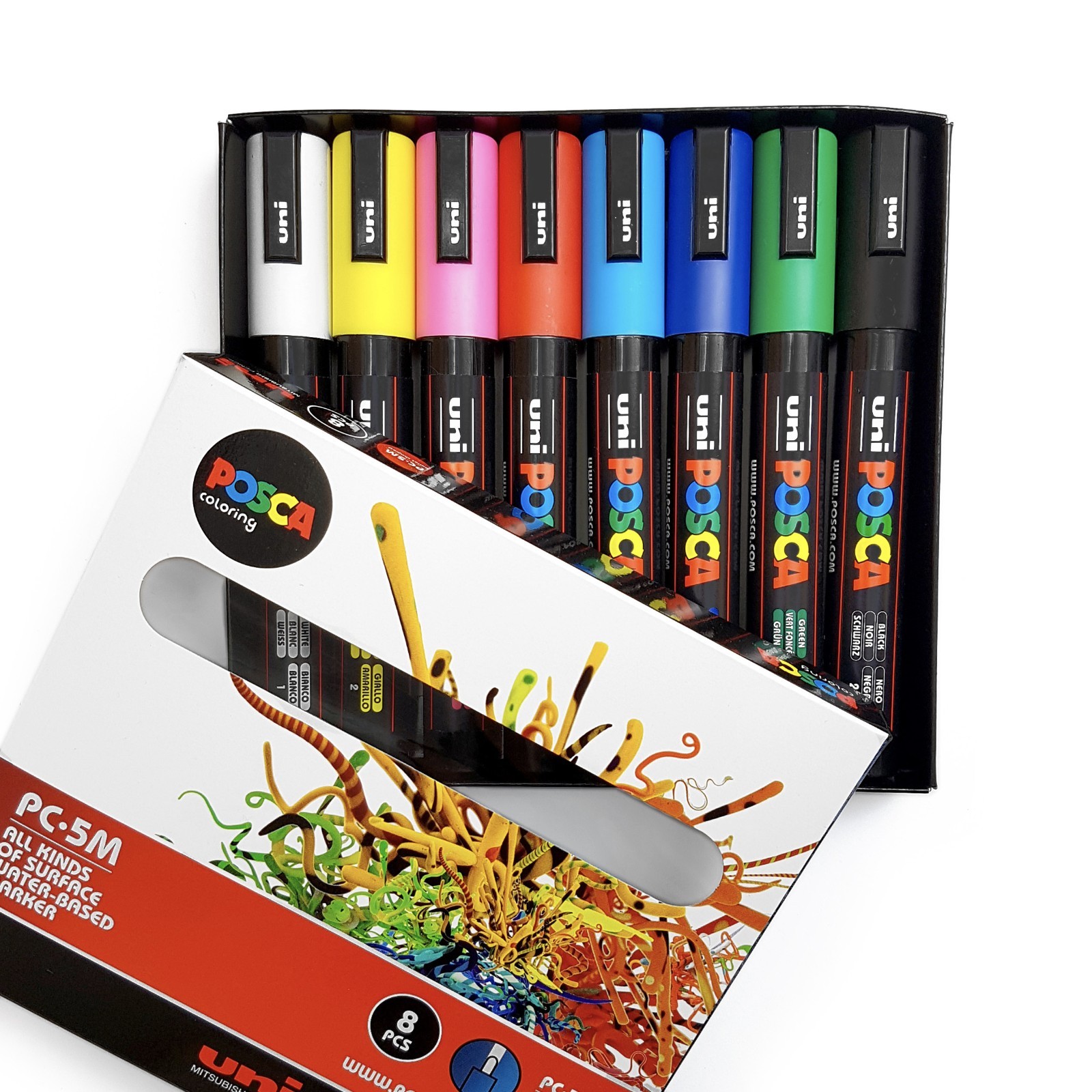 POSCA Colouring - PC-5M Assorted Set of 8 - In Gift Box | eBay