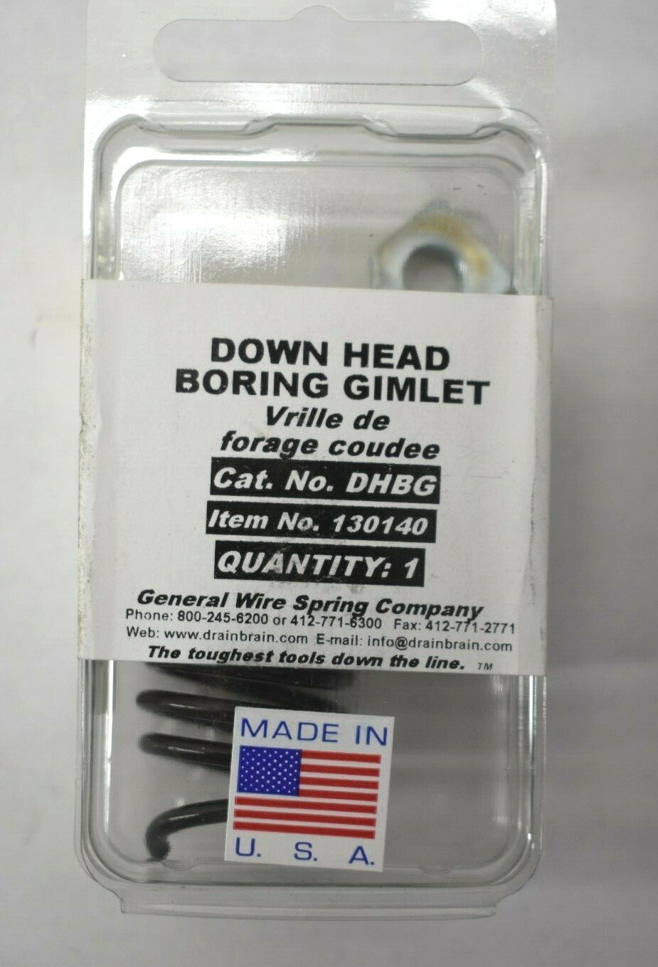 Boring Gimlet General Wire Spring Drain Augers and Openers DHBG ...