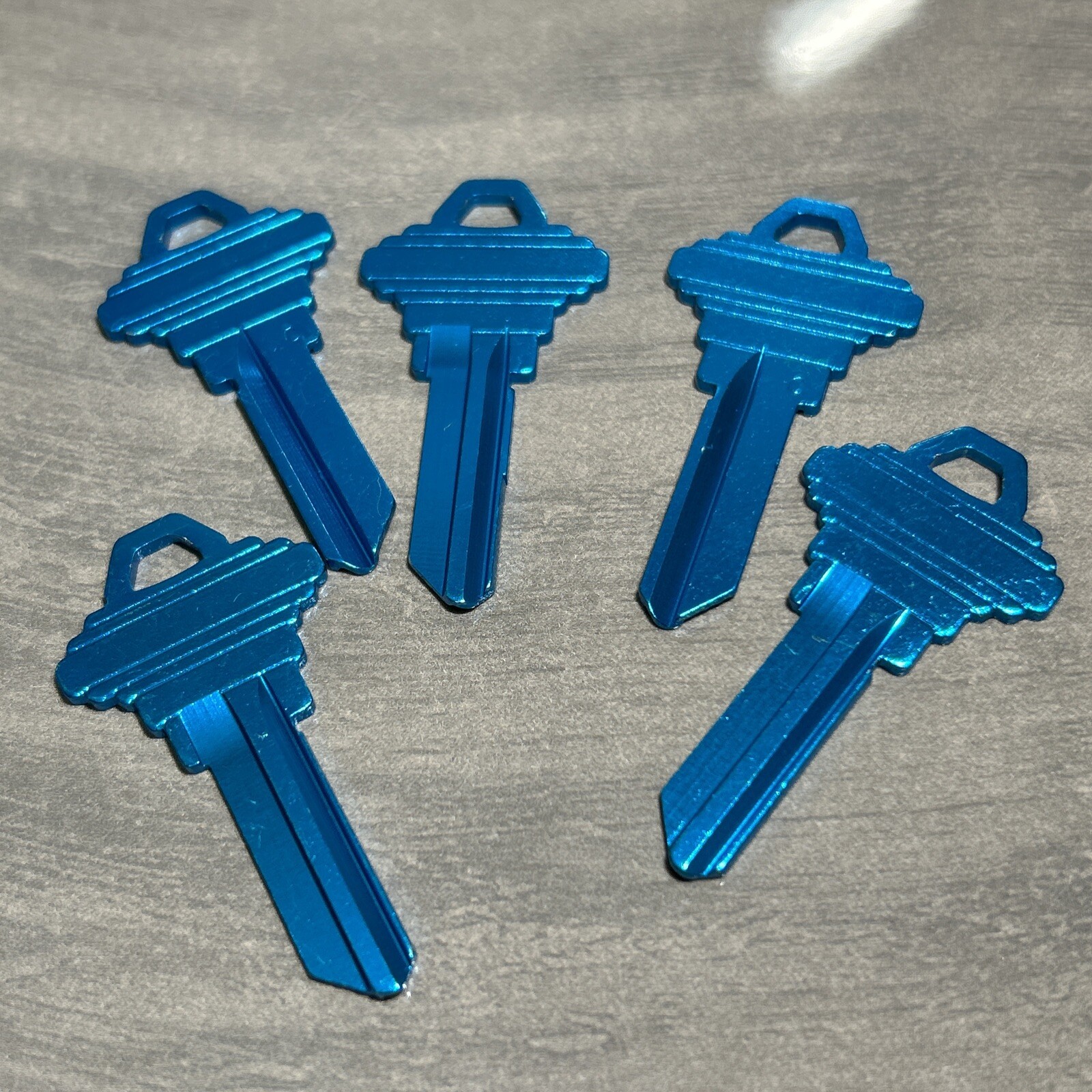5 PACK Schlage SC-1 Blue Turquoise Lightweight Aluminum Titanium Key ...