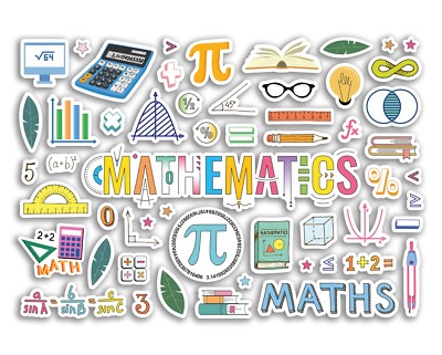 A4 Sticker Sheet Mathematics Vinyl Stickers - Maths School Project Kids ...