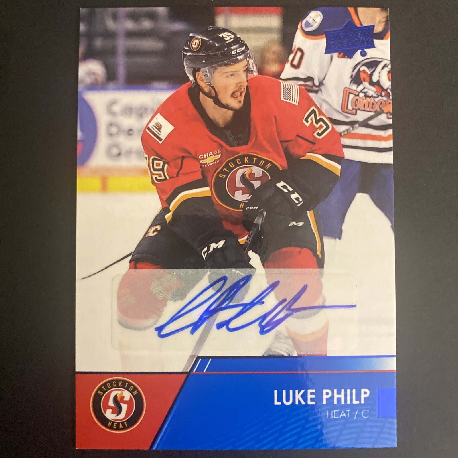 Luke Philp 2021-22 AHL Base Auto #60 - Stockton Heat | eBay