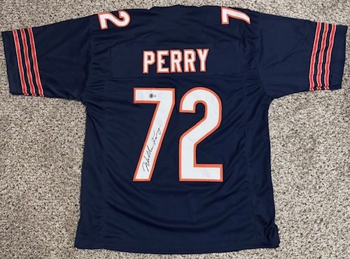 WILLIAM PERRY SIGNED AUTO CHICAGO BEARS NAVY BLUE JERSEY BECKETT ...