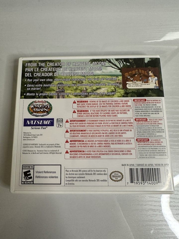 Hometown Story Nintendo 3DS Empty Game Case | eBay