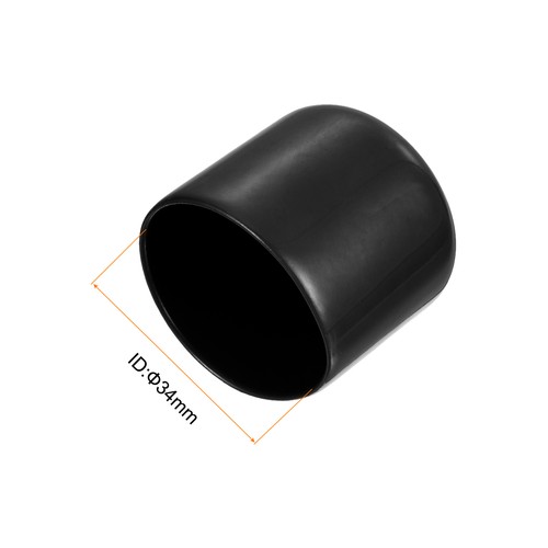 4pcs Rubber End Caps 34mm ID Vinyl Round Tube Bolt Cap Cover Black | eBay