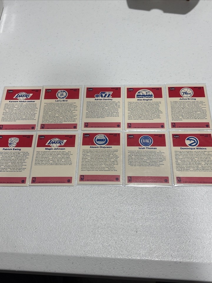 1986 fleer Basketball Sticker Set - Near Complete Lot- 10/11 No Jordan ...