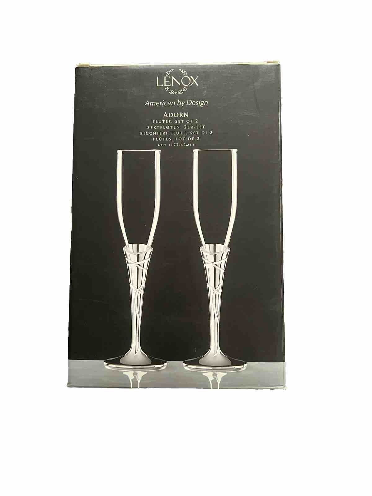 NEW- USED Lenox “Adorn” Set Of 2 Wedding Toasting Flutes, Open Box ...