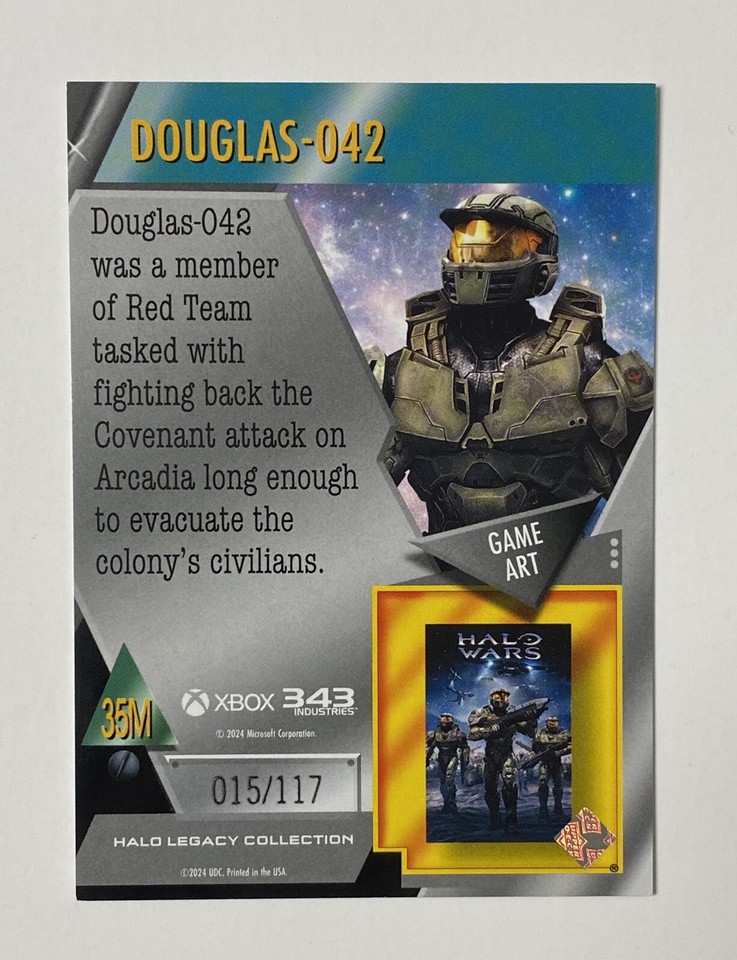 2024 UD Halo Legacy Collection HALO METAL UNIVERSE DOUGLAS-042 35M 15/ ...