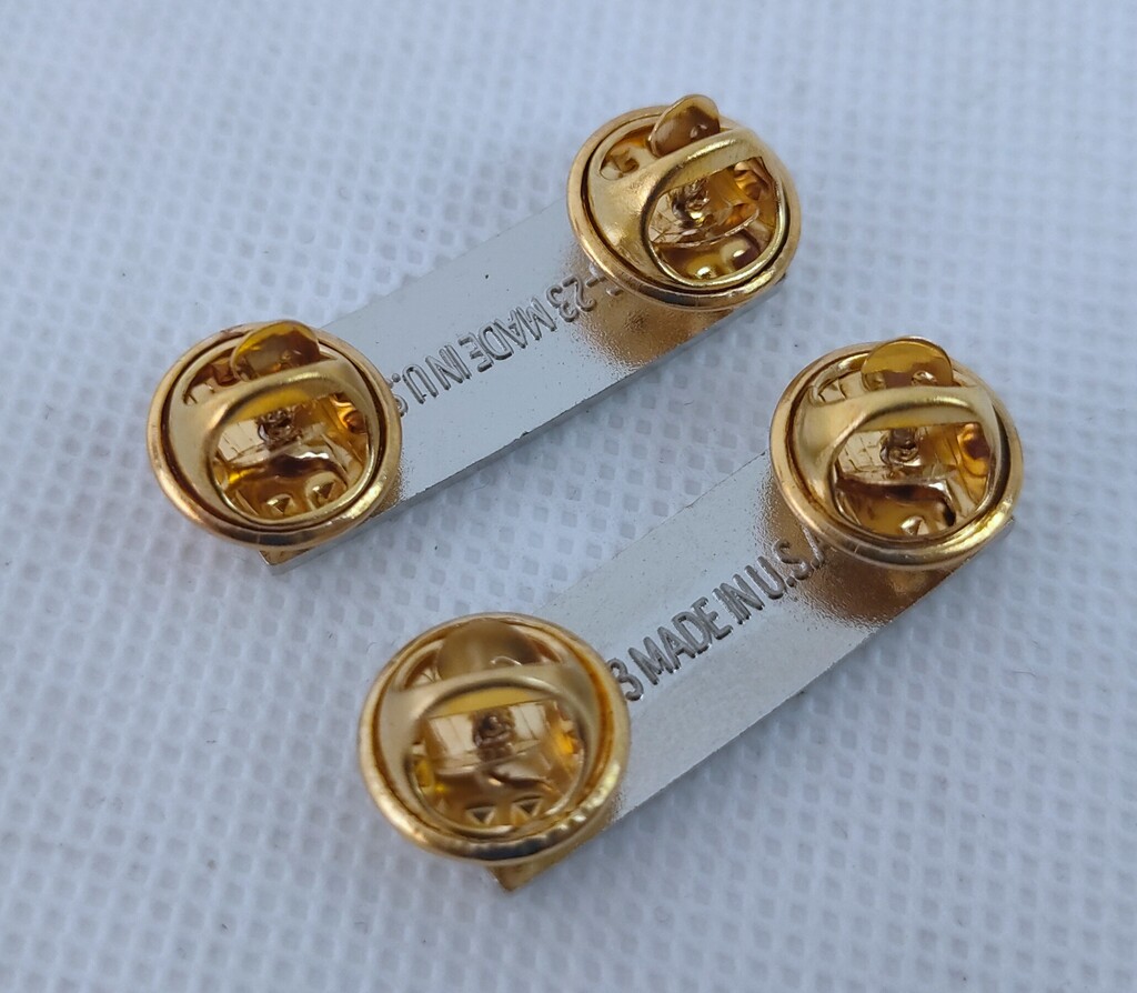 PAIR US ARMY CHIEF WARRANT OFFICER 1 (CW1) BRITE PIN ON RANK BADGE ...