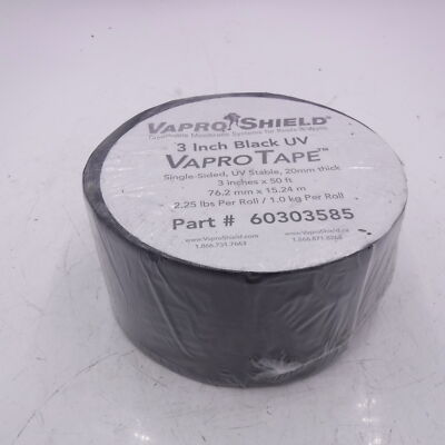 3"x50' Vapro Shield Black UV Vapro Tape Single Side UV Stable 20mm ...