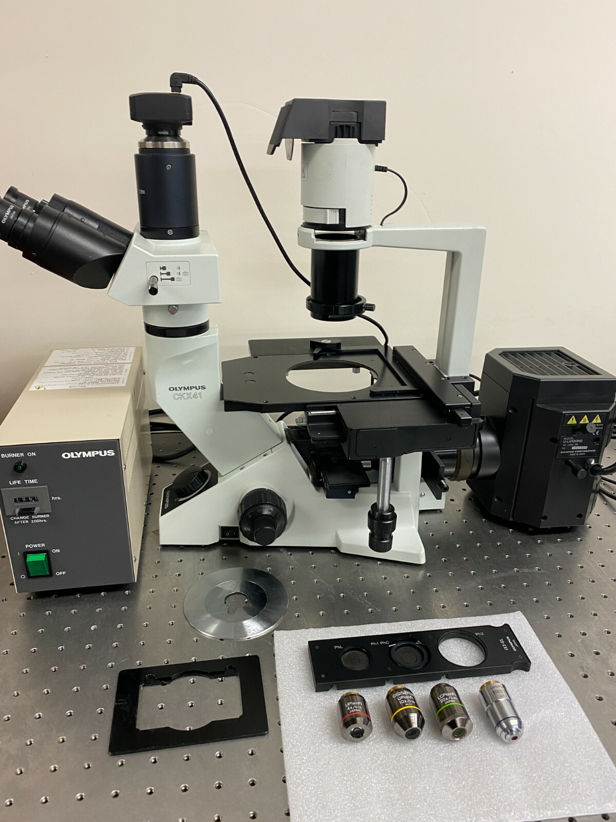 Olympus CKX41 Fluorescence Phase Contrast Inverted Microscope 5MP ...