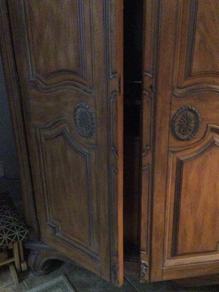 Vintage Large Hand Carved Solid Wooden Armoire | eBay