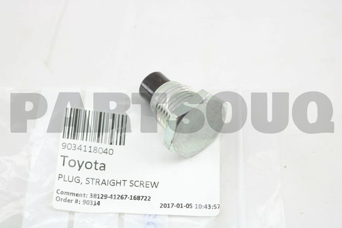 9034118040 Genuine Toyota PLUG (FOR REAR AXLE HOUSING DRAIN) 90341 ...