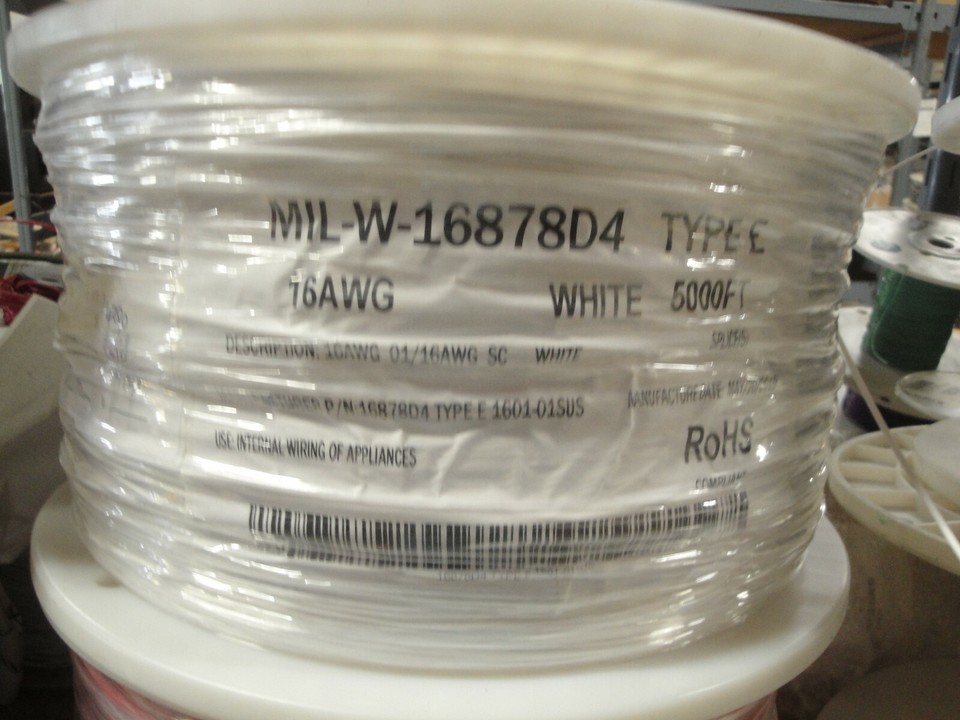 50Ft 16 Awg Solid Core Silver Plated 600V Teflon PTFE Wire Bus Wire ...