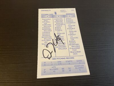 STRAT-O-MATIC Signed Dan Naulty 1996 Twins | eBay