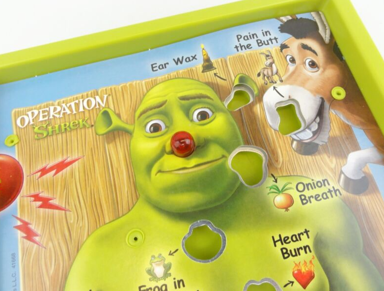 Board Game Operation DreamWorks Shrek - Glow in the Dark Edition ...