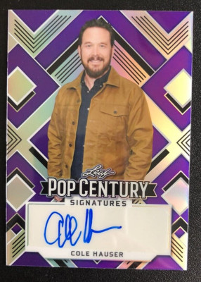 COLE HAUSER 2022 POP CENTURY AUTOGRAPH 29/35 PURPLE CARD, FROM ...