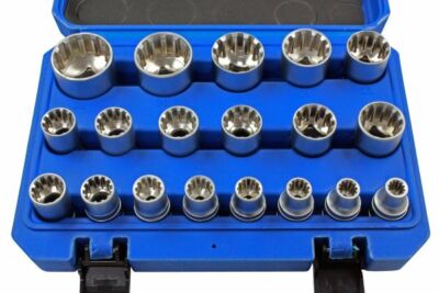 US PRO1/2" Drive GEAR LOCK SOCKETS 8 - 32MM 19 Piece MULTI FIT SOCKET ...