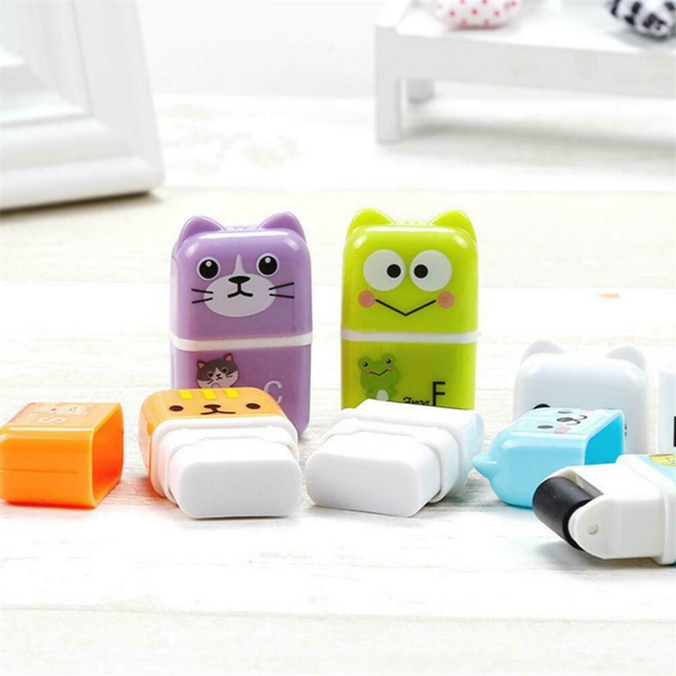 1/5/10X Roller Erasers for Pencils Unique Cartoon Animal Erasers Kids ...
