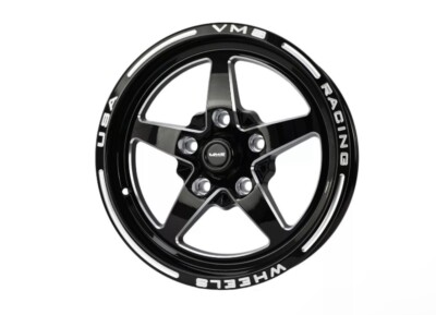 VMS Racing Drag Wheel Black V-Star 15x3.5 | 5X114.3 |-13 ET | 5x4.5"| 1 ...