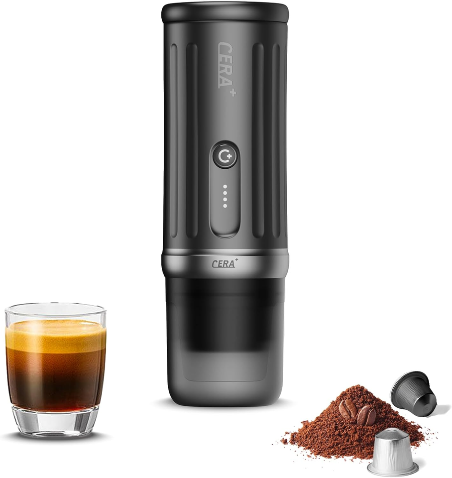 Self-Heating Portable Espresso Machine,Up to 8 Cups per Charge & 20 Bar ...