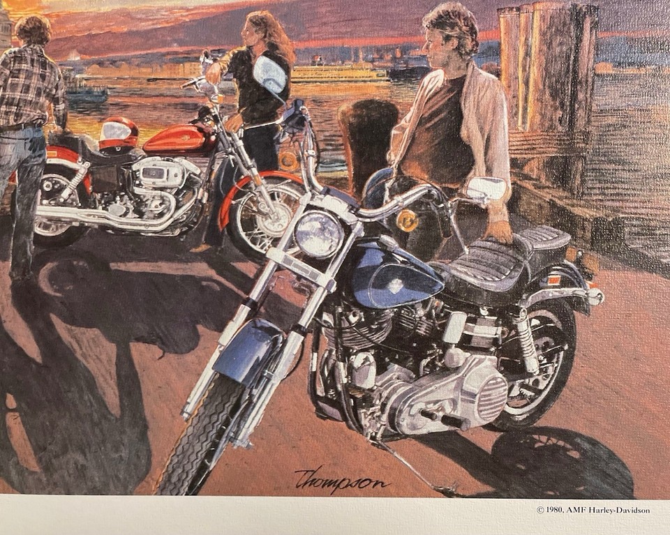 1980 Harley-Davidson NYC Twin Towers Statue Of Liberty - Thompson Art ...