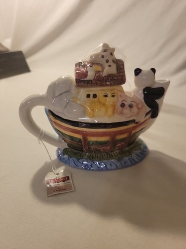 Vintage 1995 Cardinal Inc Teapot Noah Ark Hand Painted Teapot W/Tag | eBay