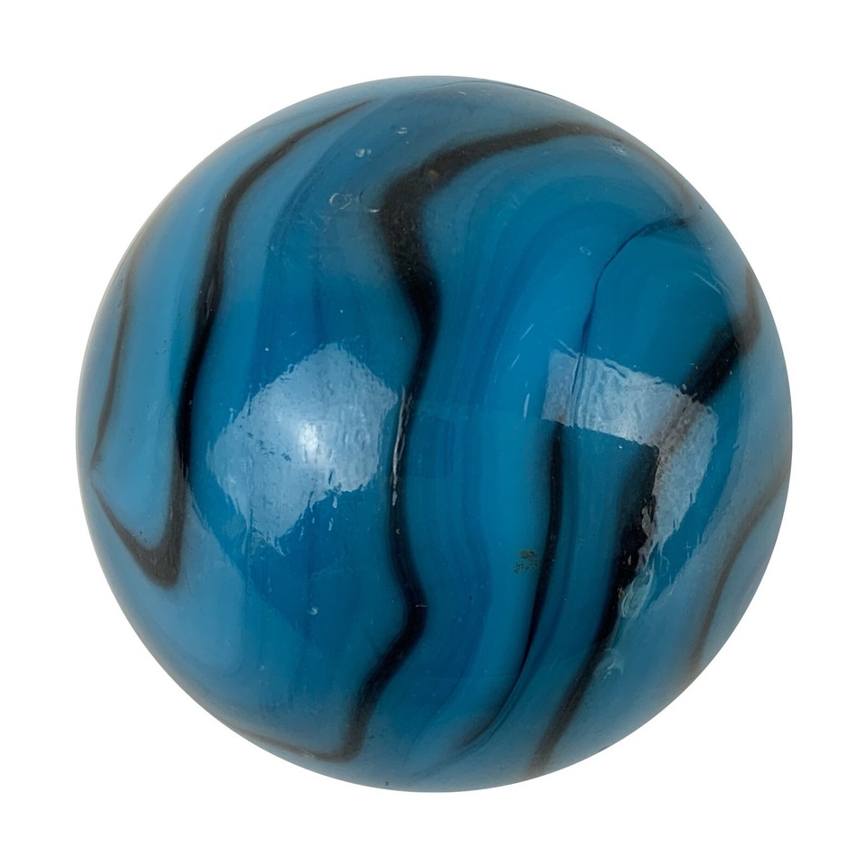 TOE BREAKER 50mm (2") BRONTOSAURUS Blue Swirl Marbles glass Toebreaker ...