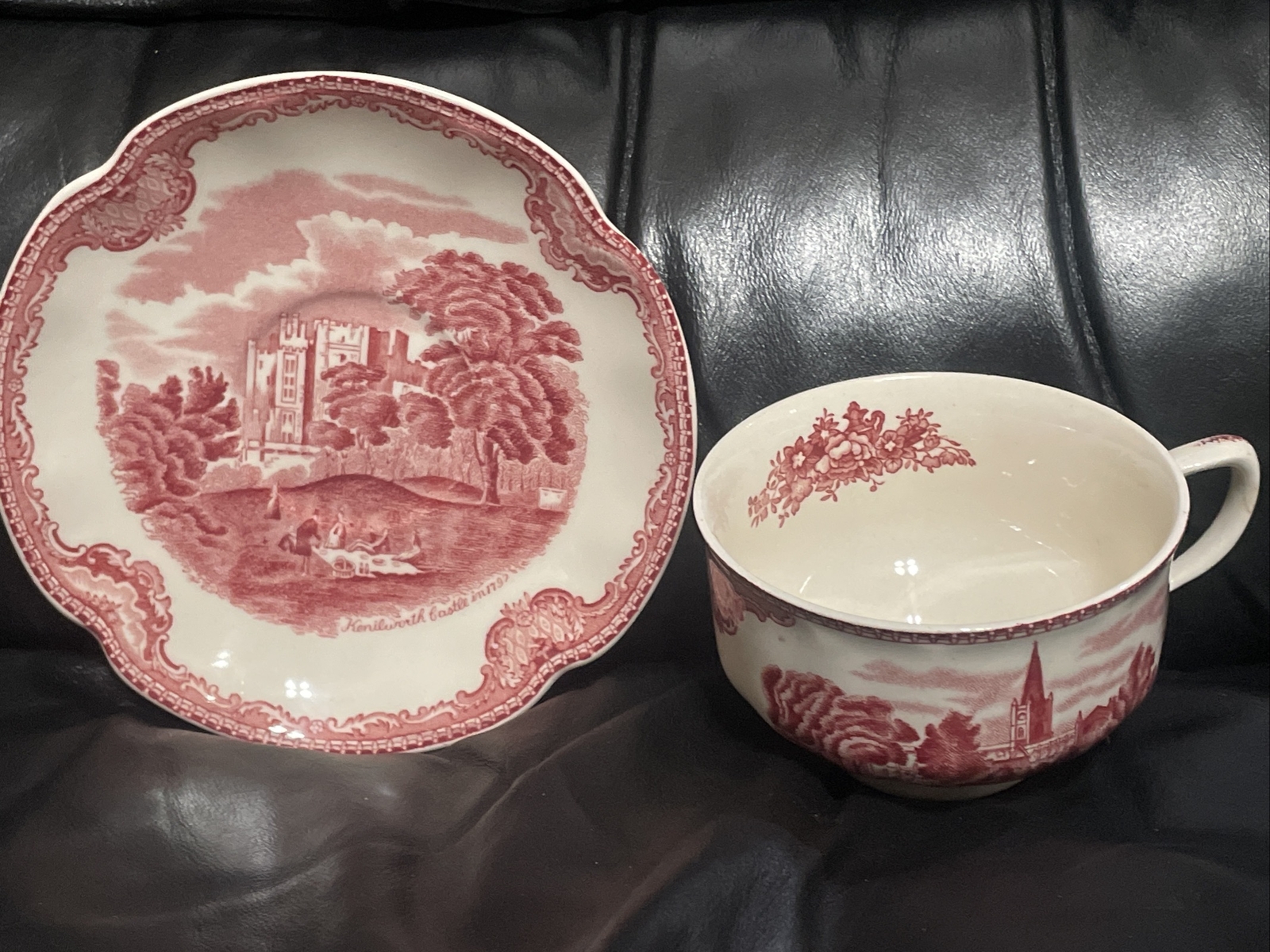 Johnson Brothers OLD BRITAIN CASTLES PINK footed cup & saucer Crown ...
