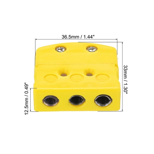 K Type Thermocouple Wire Connectors Female Plug with 3 Prong Round Pin ...