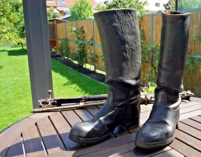 German Black Leather Boots with nailed sole Deutsche Wehrmacht Original ...