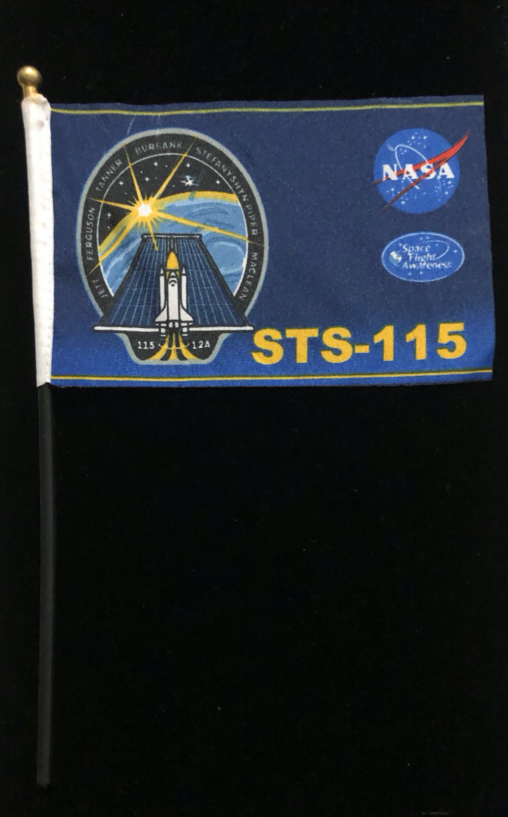 STS-115 SPACE FLIGHT AWARENESS SFA LAUNCH DAY HAND HELD FLAG | eBay
