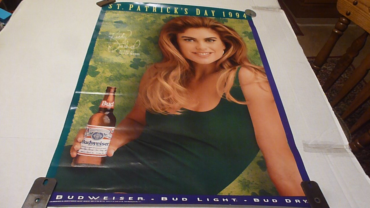 Kathy Ireland Bud Light 20"x28" Budweiser Poster St Patrick's Day 1994 ...