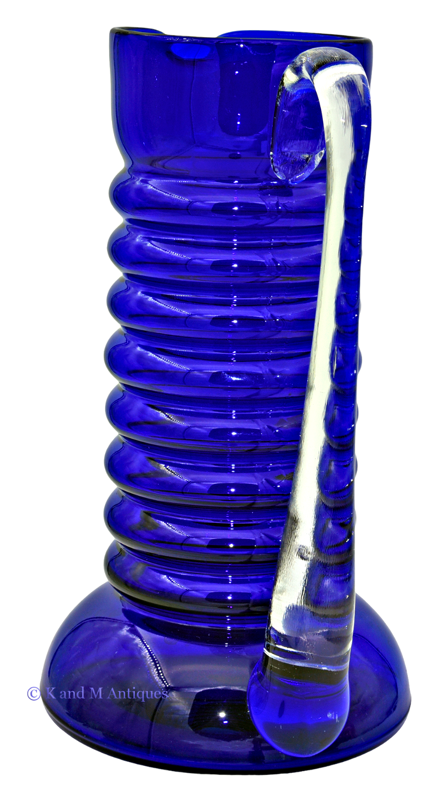Dunbar Cobalt Rings "Aramis" Deco Ribbed Large Pitcher / Jug | eBay