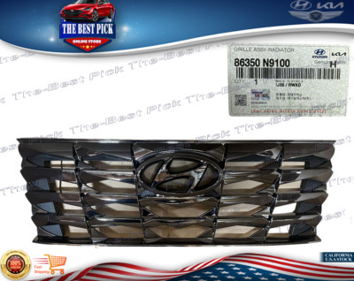 ⭐GENUINE⭐ FRONT Bumper Grille "Dark Chrome" Hyundai Tucson 2021-2022 ...