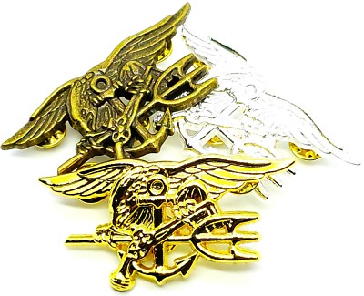 3 US NAVY SEAL Special Team Trident Badge Pins GOLD / SILVER / ANTIQUE ...