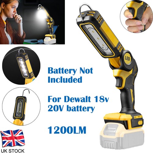Handheld Torch LED Work Flood Light Rotating Fits DeWalt 18V XR Li-ion ...