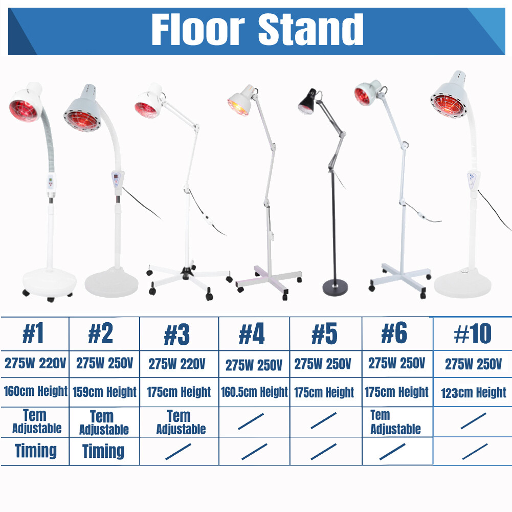 Infrared Heat Light Therapeutic Therapy Lamp Pain Relief Floor Stand ...