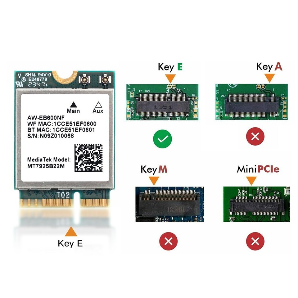 MediaTek MT7925 WiFi 7 M.2 NGFF Tri-band BT5.3 Laptop WiFi Card with Antennas PC | eBay