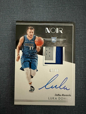 2018-19 Panini Noir Luka Doncic RPA 3 Color Patch Auto Rookie /99 ...