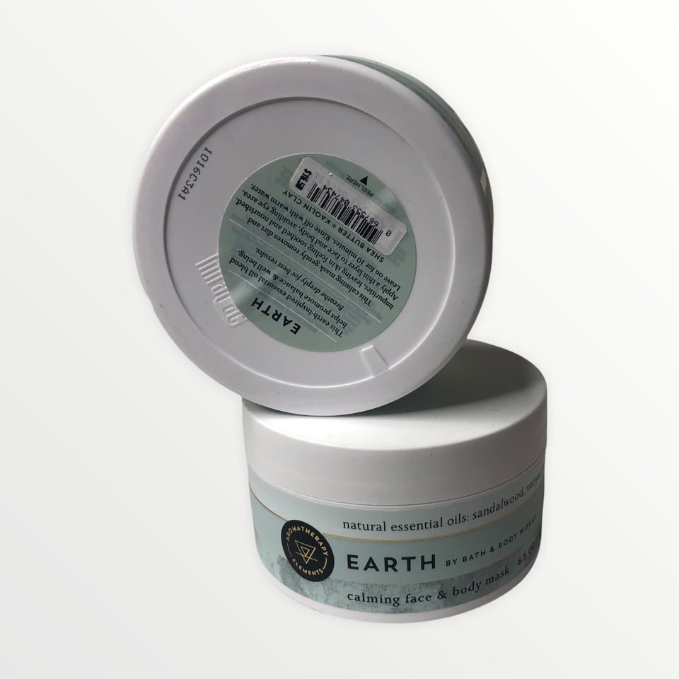 (2) Bath & Body Works Aromatherapy EARTH Calming Face & Body Mask 6.5oz ...
