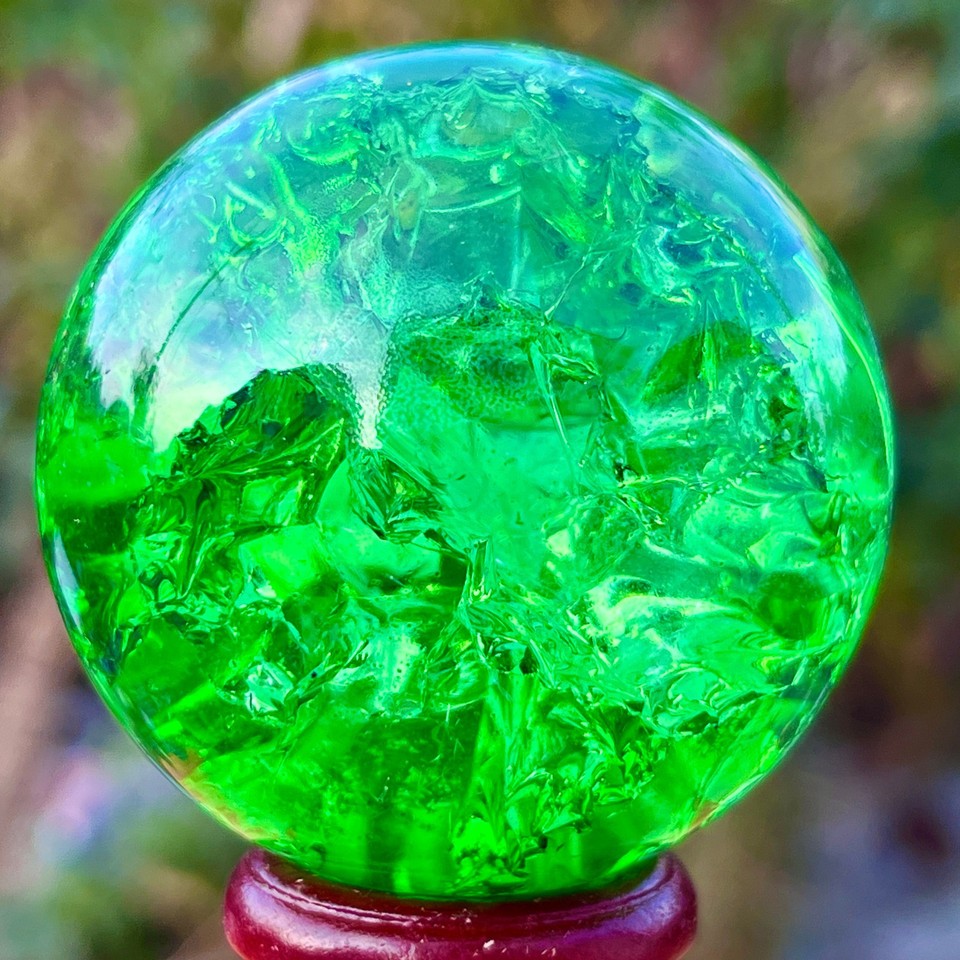 152G Natural Titanium Rainbow Quartz sphere Crystal ball Healing | eBay