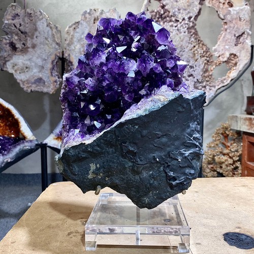 21.82LB Natural high-quality amethyst quartz cave ground crystal ...