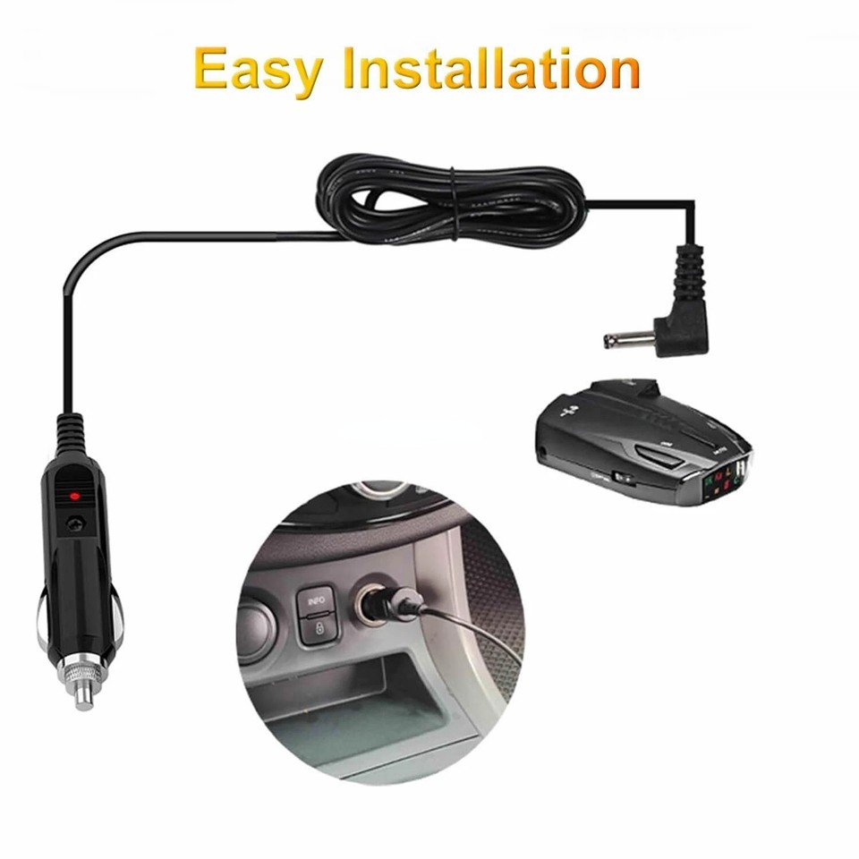 Replacement 6.5ft Radar Detector Charger Cord - Car Cigarette Lighter ...