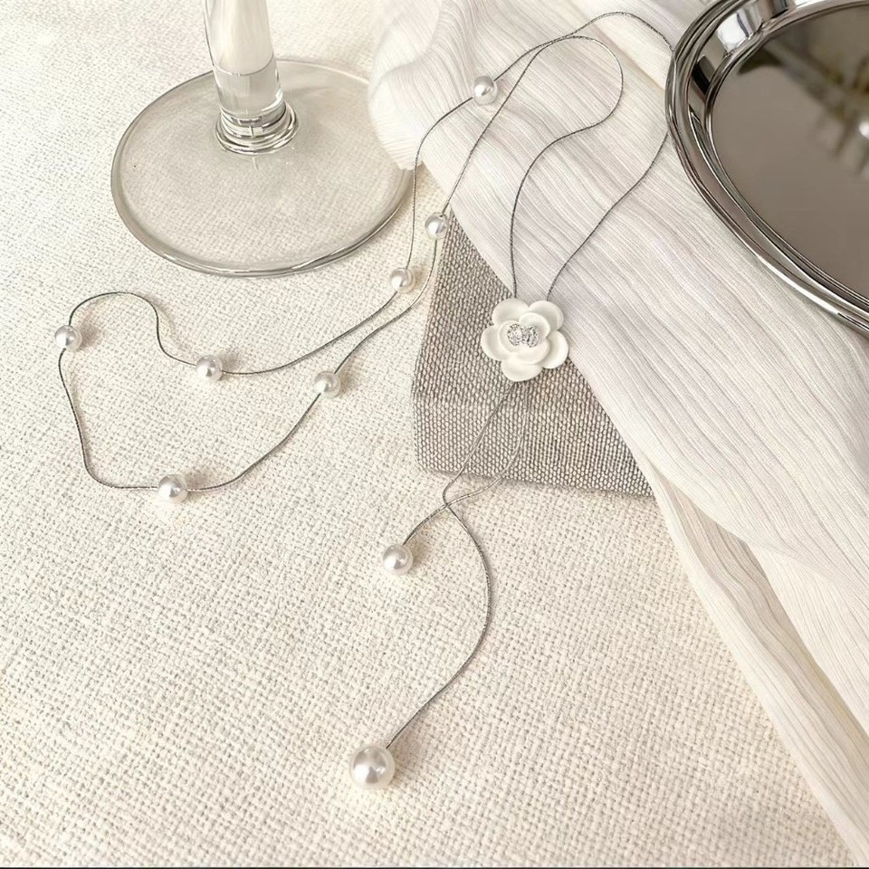 Flower Butterfly Necklace Metal Chain Tassel Collarbone Chain Gift ...