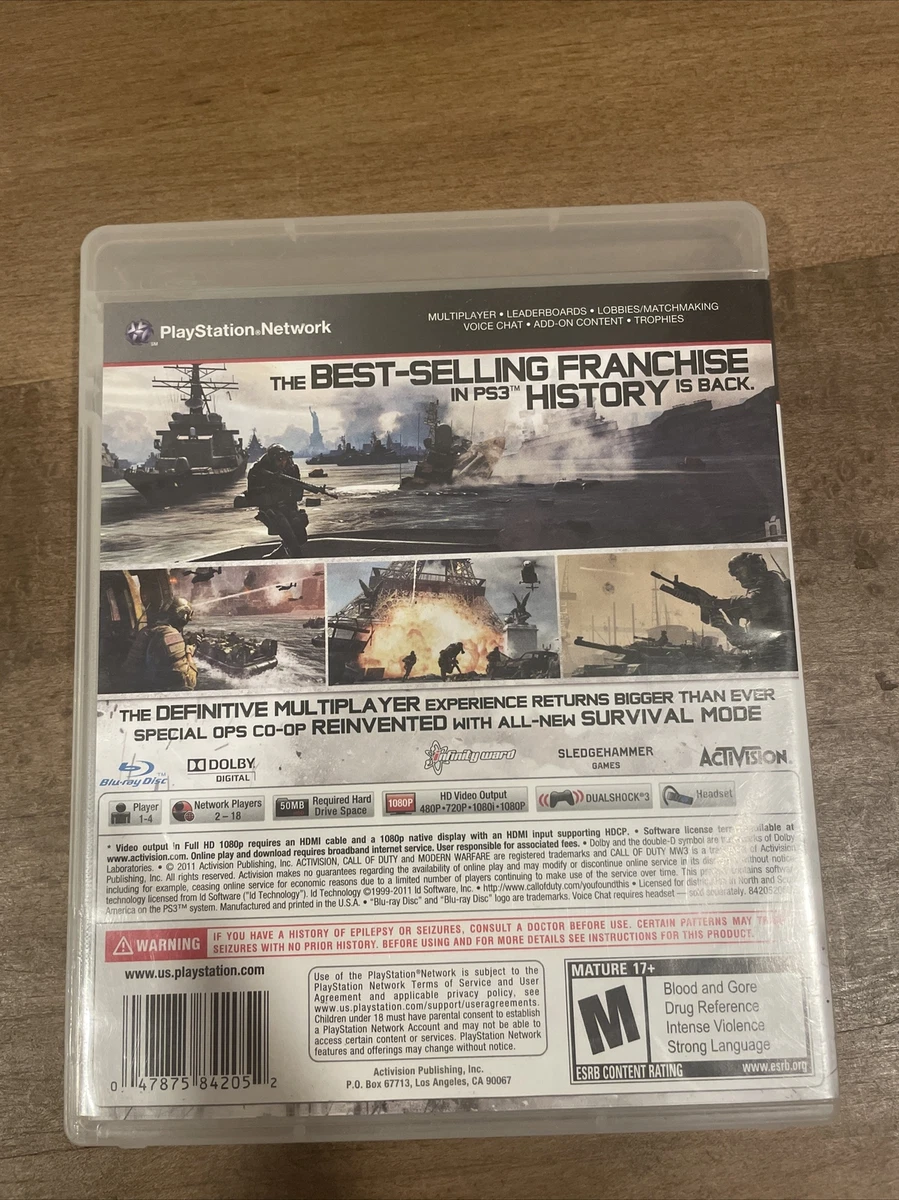 Call Of Duty Mw3 Ps3