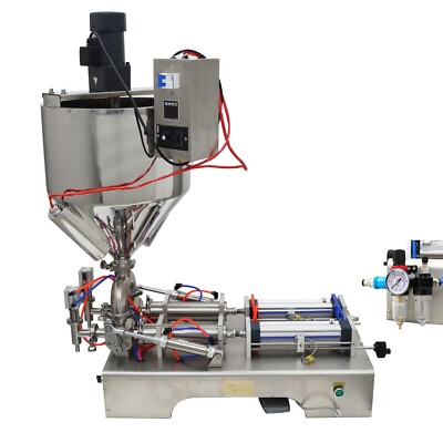 110V Paste Liquid Dual-use 2Head Heat&Stirrer Filling Machine Pneumatic ...
