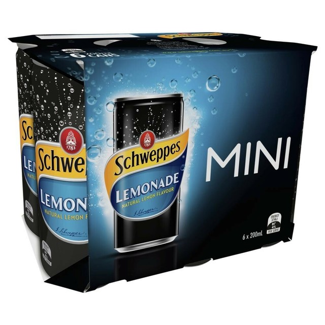 Schweppes Lemonade Multipack Mini Cans 200mL 6pk for sale online | eBay